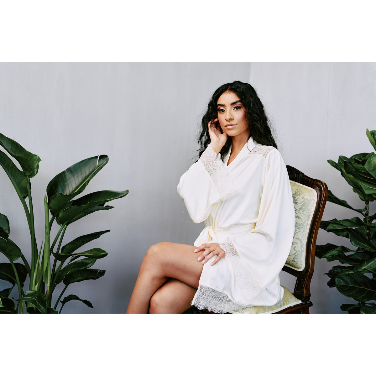 New Ivory Satin & Lace Robe by Kilo Brava – Space Out Sister